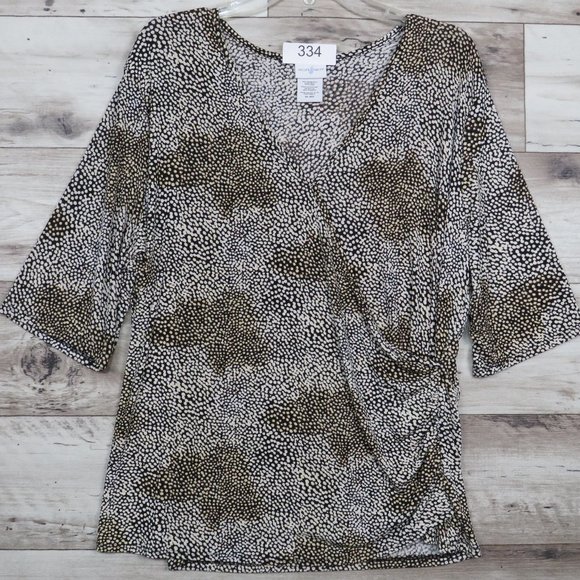 Jaclyn Smith | Tops | Jaclyn Smith Womens Short Sleeve Draping Cross ...